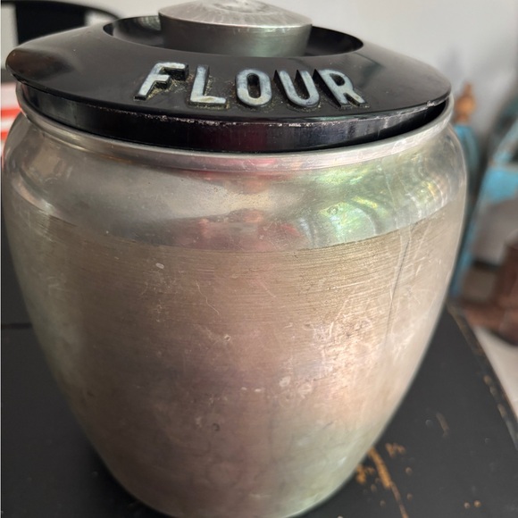 Kromex | Kitchen | Kromex Silver And Black Flour Canister | Poshmark